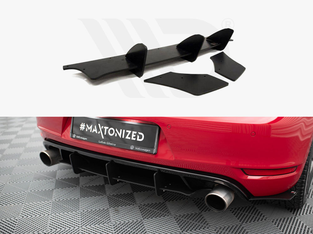 Rear Diffuser & Rear Side Splitters VW Golf Mk6 GTI / 35TH - Maxton ...