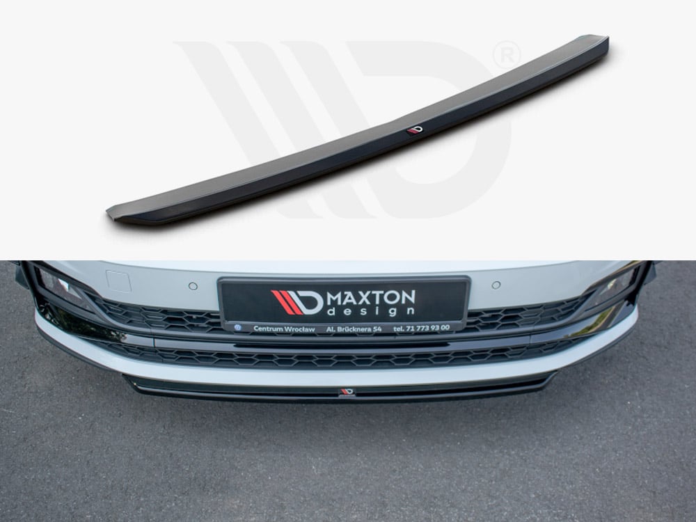 Front Splitter V.4 Volkswagen Polo GTI / R-Line Mk6 - Carbon Look ...
