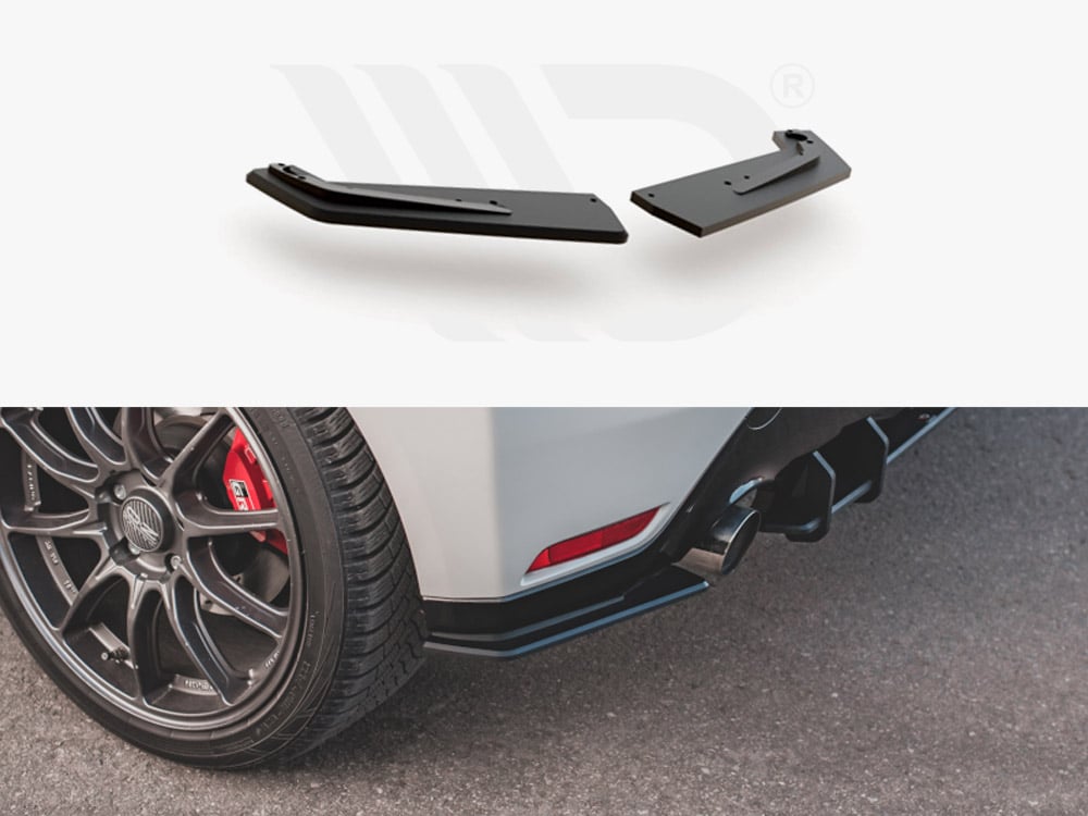 Street PRO Rear Side Splitters Toyota GR Yaris Mk4 - Black-Red - Maxton ...