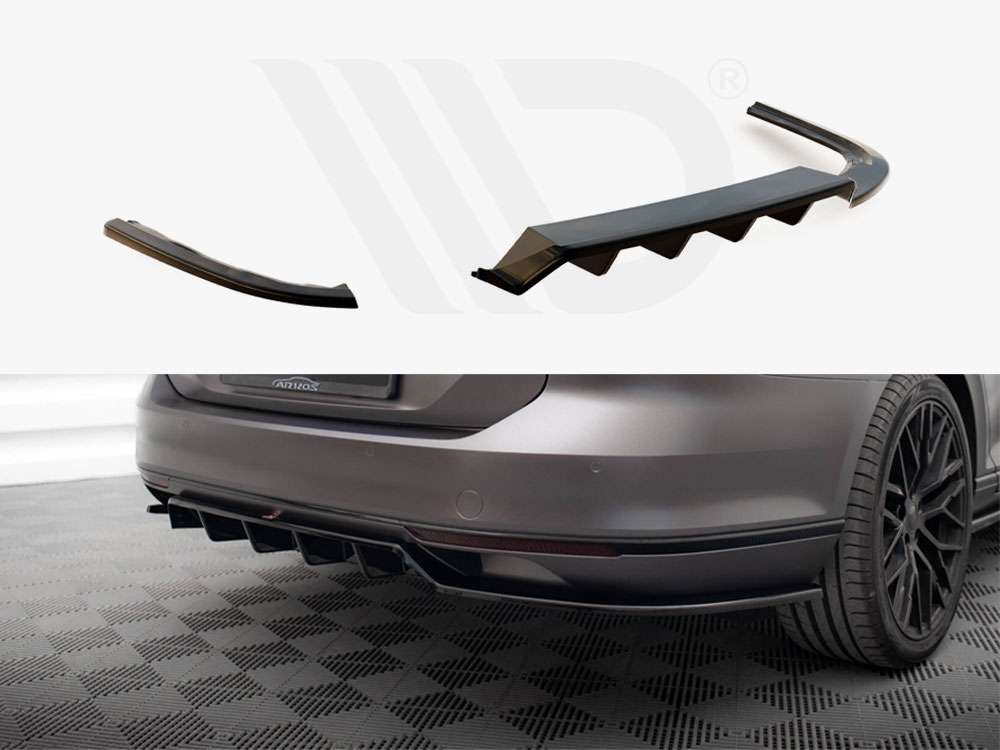 Rear Splitter (Vertical Bars) Volkswagen Passat R-Line B8 - Maxton ...